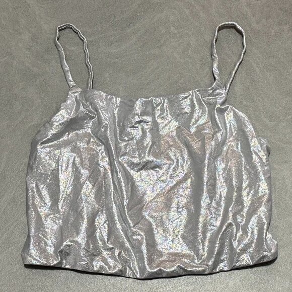SKIMS | Tops | For Sale Skims Womens Metallic Silver Tank Top Size ...